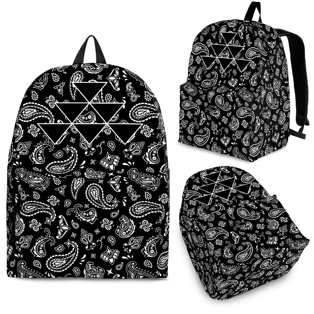 Black Paisley Backpack With Black Snake Nose Design – qostandesigns